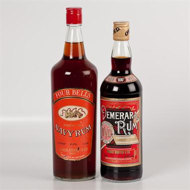 FOUR BELLS NAVY RUM Finest Old Navy Rum, bottled by Challis Stern & Co ...