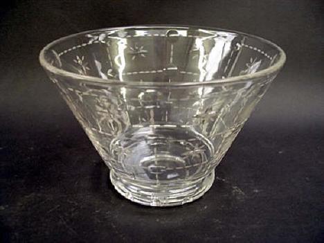 A 1930’s Stuart cut crystal glass bowl designed by Eric Ravilious, the ...