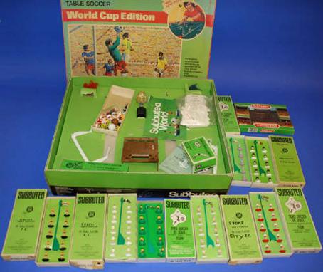 Subbuteo Table Soccer World Cup Edition together with 7 boxed teams and ...
