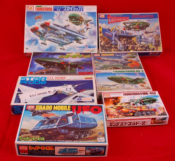 5 Imai Thunderbird kits, Imai Shado Mobile UFO kit, Lindberg Star Probe ...