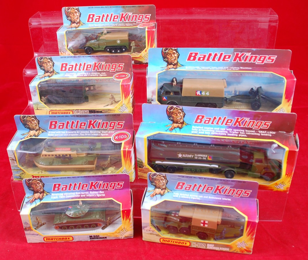 Seven Matchbox Battle Kings models: K-116 Artillery Truck and Field Gun ...