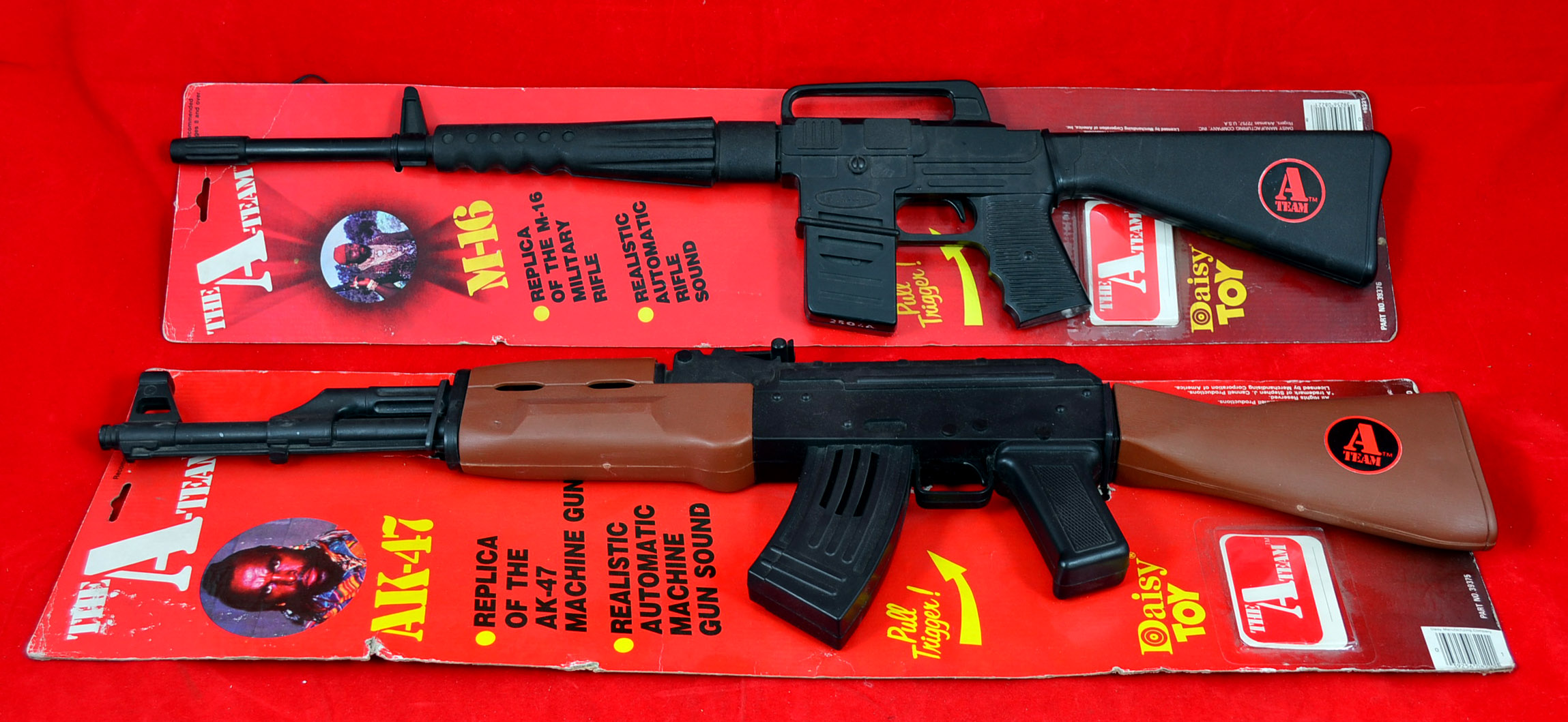 Two Daisy Toys The A-Team Machine Guns: no.8220 AK-47 Machine Gun with ...