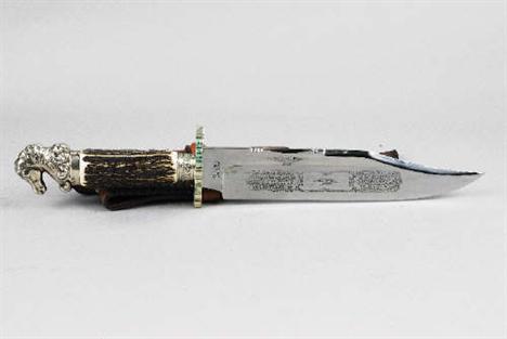 JAMES & LOWE, A COMMEMORATIVE SHEFFIELD BOWIE KNIFE, the 9 1/2-inch ...