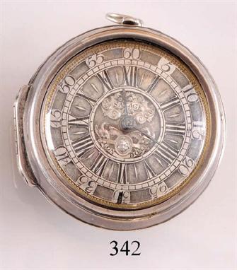 Thomas Savage, London. A silver pair cased pocket watch, the silver ...